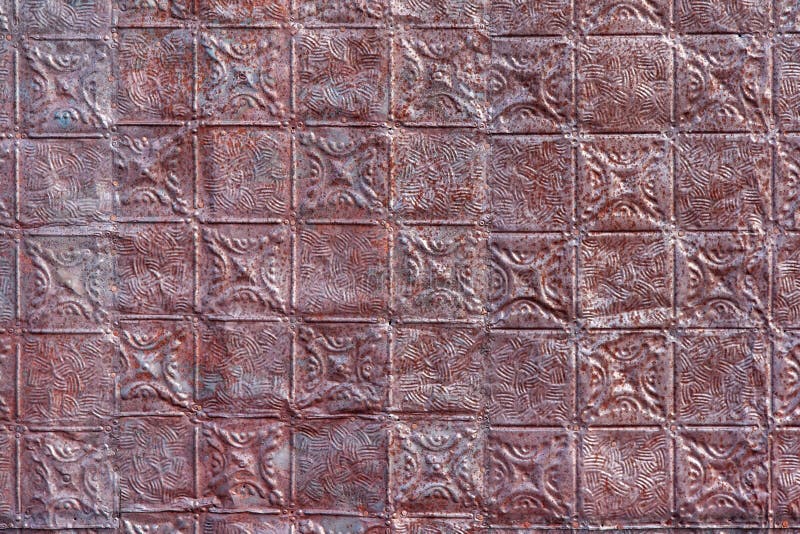 Rusty Pressed Tin Wall Background Texture Stock Image - Image of aged ...
