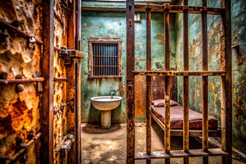 Rusty Prison Bars of Cell Block 17 a Gloomy Macro Exploration of Decay ...