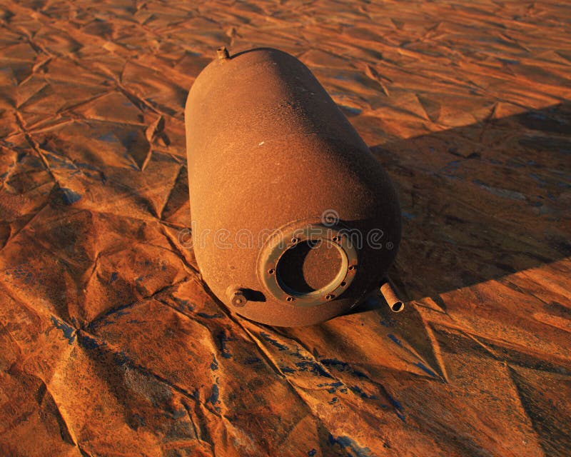 Rusty Propane Tank on Weathered Metal Sheet. Stock Photo - Image of ...