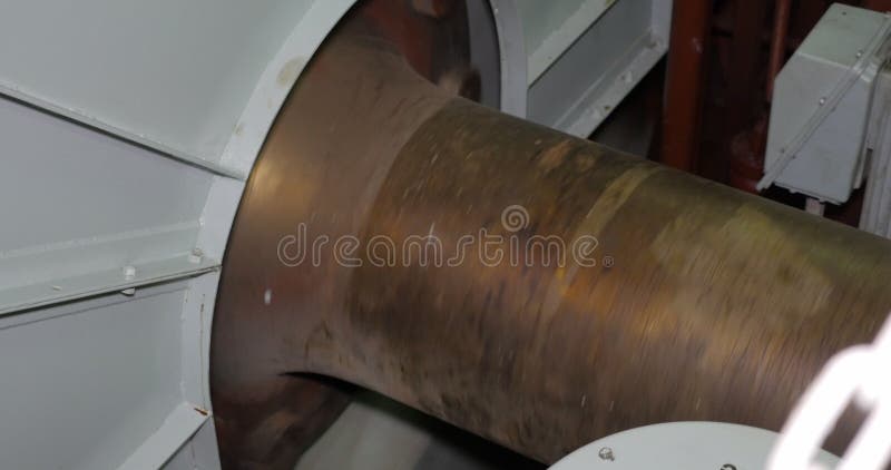 Propeller Shaft with Flywheel, Main Engine of Vessel. Stock Video ...