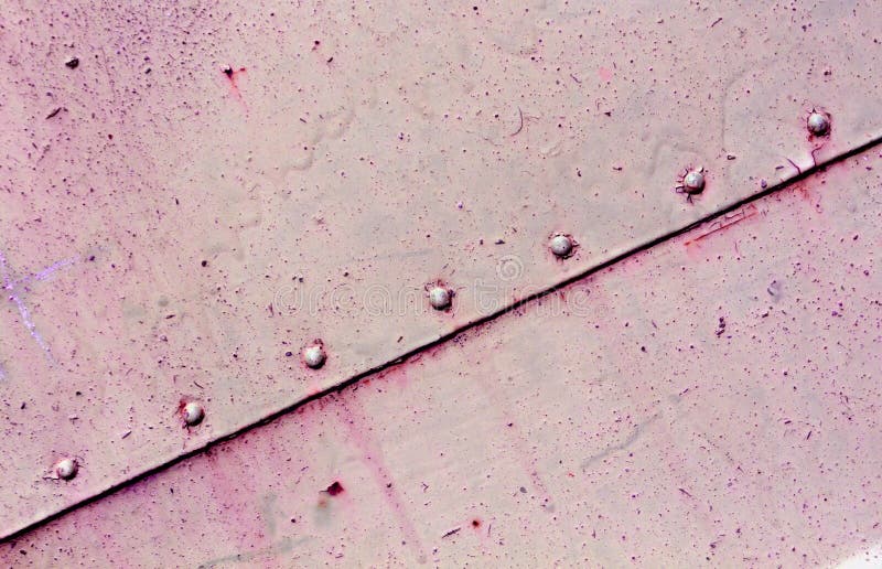Rusty Purple Metal Plate Surface with Rivets. Stock Photo - Image of ...