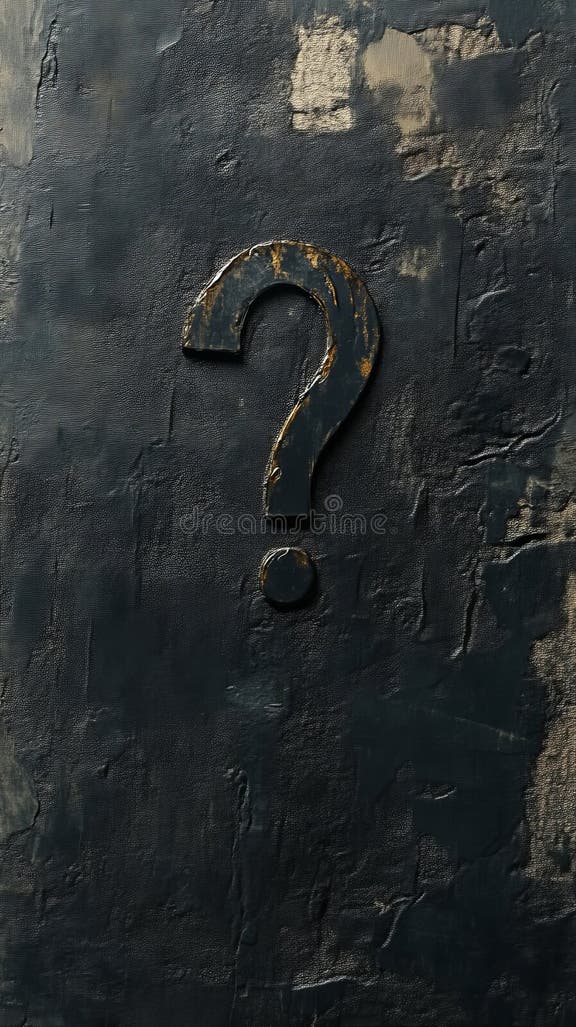 Rusty Question Mark on Textured Dark Wall Stock Image - Image of decay ...