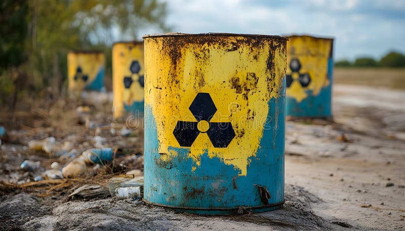 Rusty Radioactive Barrels stock illustration. Illustration of chemical ...