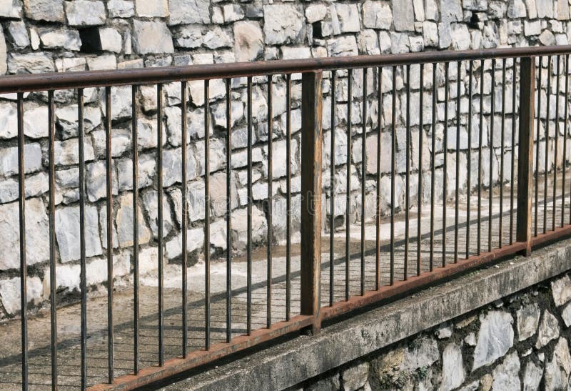 Old Rusty Railing of an Abandoned Madhouse Stock Image - Image of ...