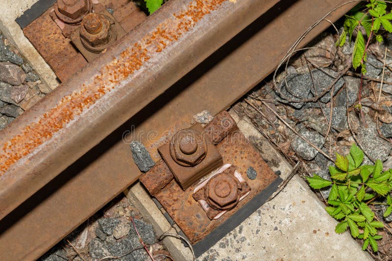 Rusty Railroad Rail. the Concept of the Danger of Rail Transport Stock ...