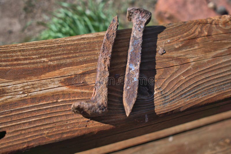Rusty Railroad Spikes stock image. Image of rusty, spikes - 245590383
