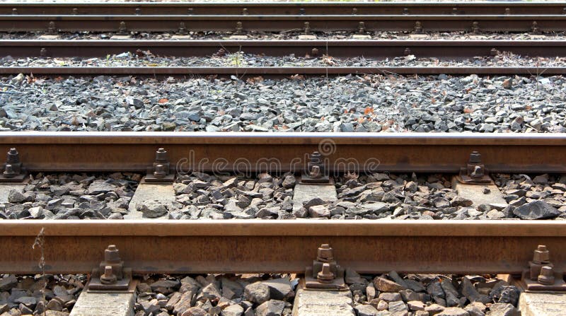 Rusty Railroad Tracks Horizontal Stock Photo - Image of path, route ...