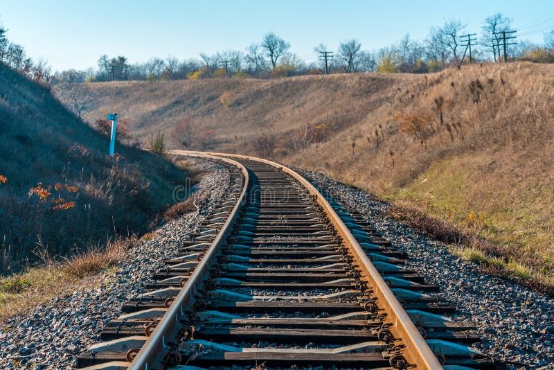 Rusty Railroad Tracks stock image. Image of curving, desolate - 7285065