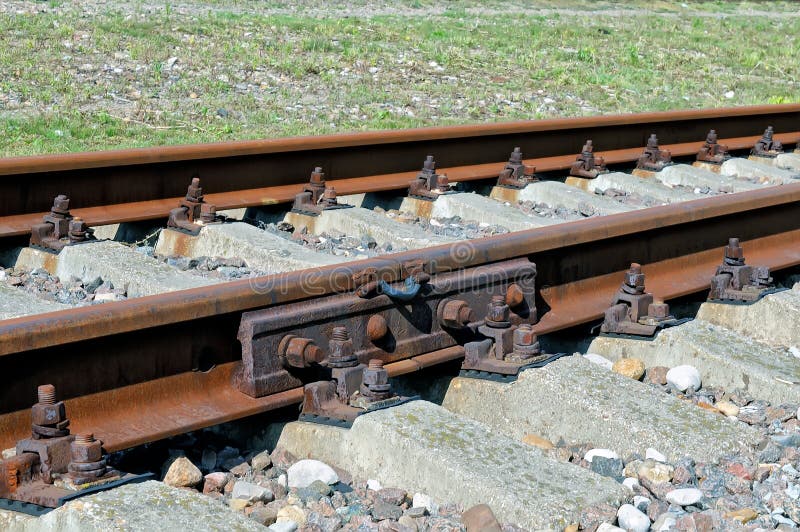 Rusty Rails of the Abandoned Railroad Stock Image - Image of rust ...