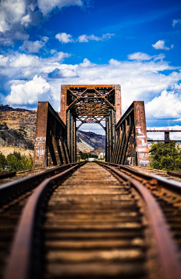 Rusty railway bridge stock photo. Image of train, track - 93739996