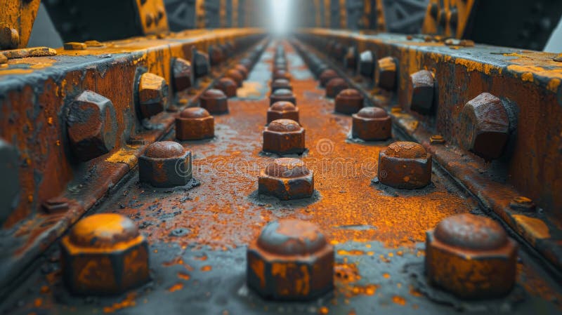 Rusty Railway Close-up Shot. Stock Photo - Image of industrial ...