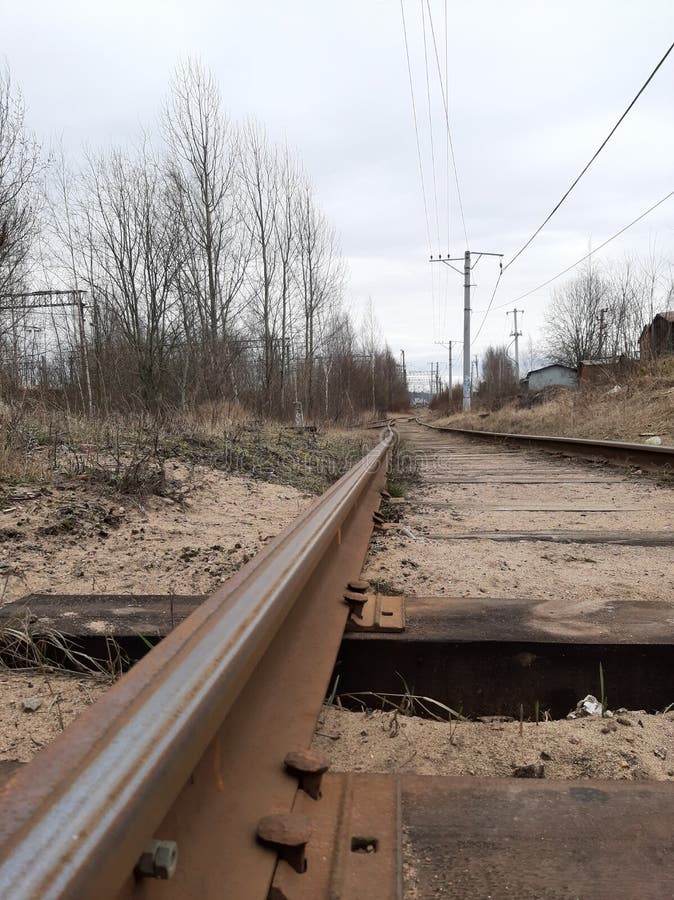 Rusty Railway Rails during the Day Stock Image - Image of railway ...