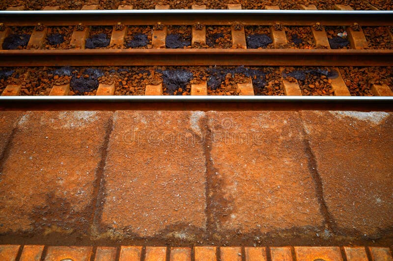 Rusty Railway Track Transport Texture Backdrop Stock Image - Image of ...