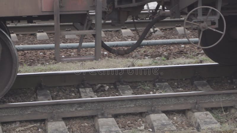 Rusty Railway Train Wheels Stand on Rails Stock Video - Video of detail ...