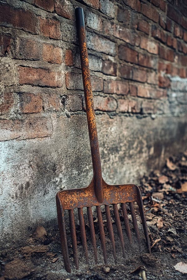 Rusty Rake Against Brick Wall Stock Photos - Free & Royalty-Free Stock ...