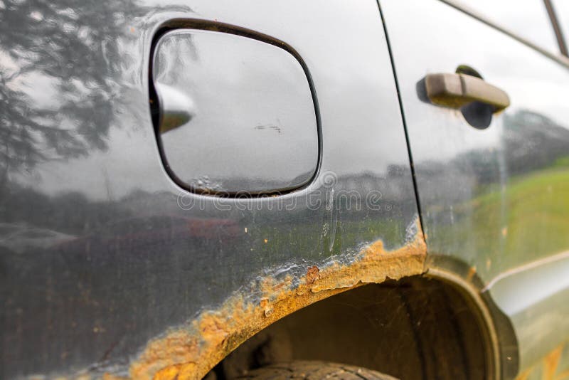 Rusty Rear Fender of a Car. Corrosion of Metal Stock Image - Image of ...