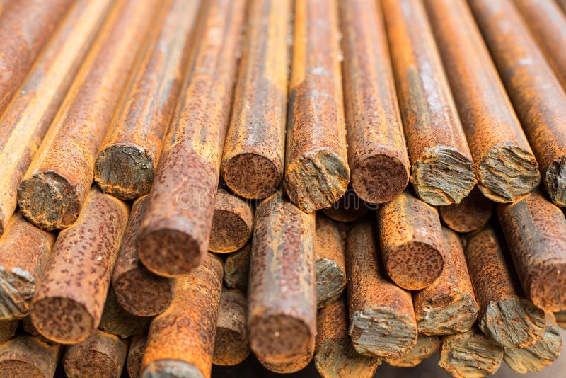 Rusty Rebar for Construction Stock Image - Image of background, network ...