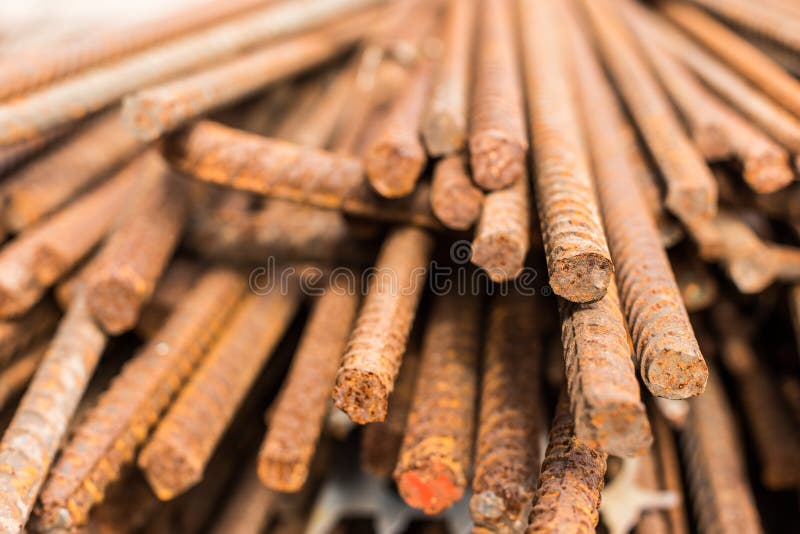 Rusty Rebar for Construction Stock Image - Image of construction, pile ...