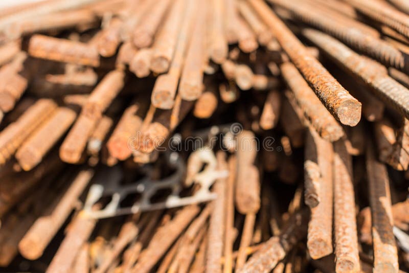 Rusty Rebar for Construction Stock Photo - Image of reinforce, gray ...