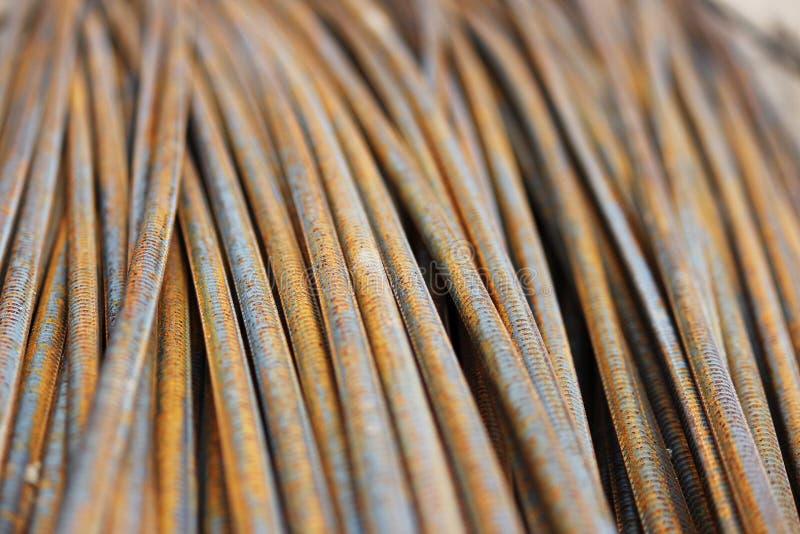 Rusty Rebar Rods Lie in a Pile Near the Construction Site of the ...