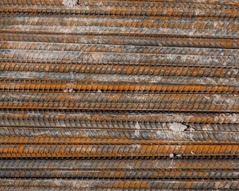 Rusty Rebar Steel Used in Construction Background Stock Image - Image ...