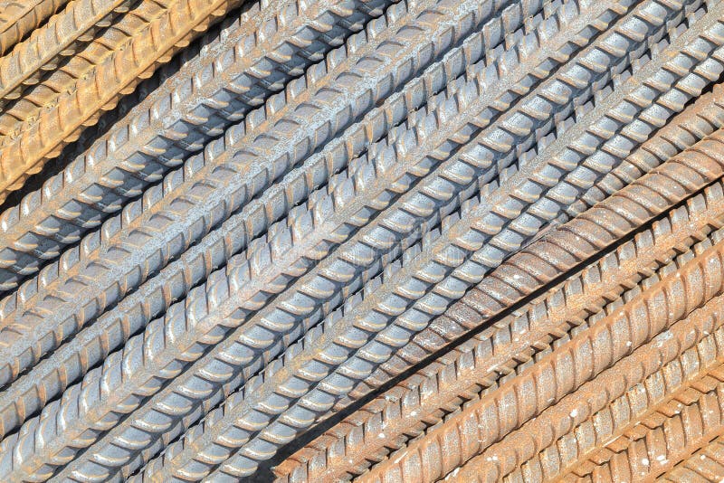 Rusty Rebar Steel Used in Construction Stock Photo - Image of mesh ...