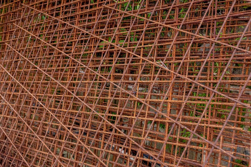 Rusty Rebars Laid Out in the Open in a Building Construction Site Stock ...