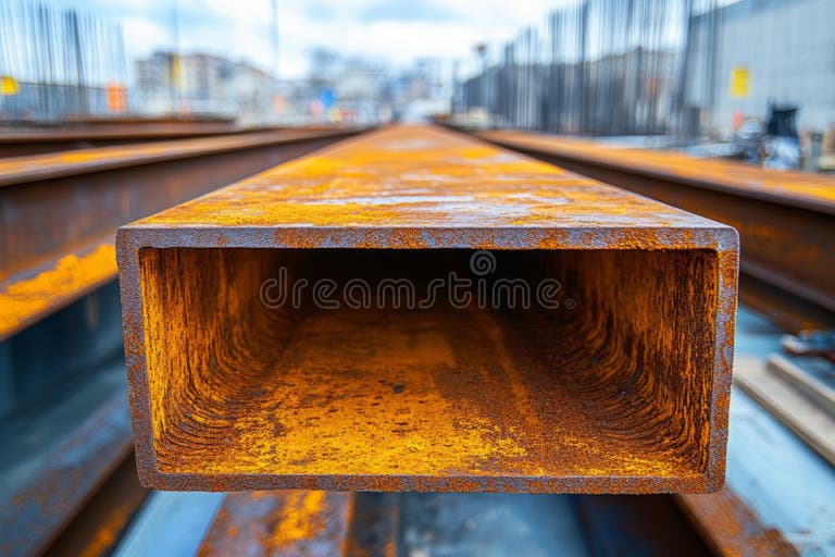 Rusty Rectangular Hollow Section Steel Beams Stock Photos - Free ...