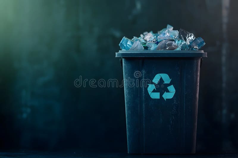 Rusty Recycle Bin with Full of Plastic Wastes, Concept of Plastic ...