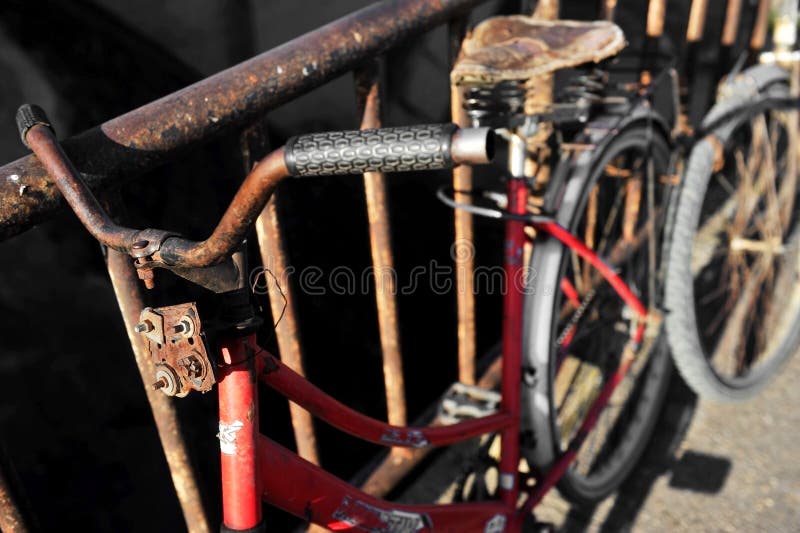 Rusty red bicycle stock image. Image of outdoor, rusted - 46543203