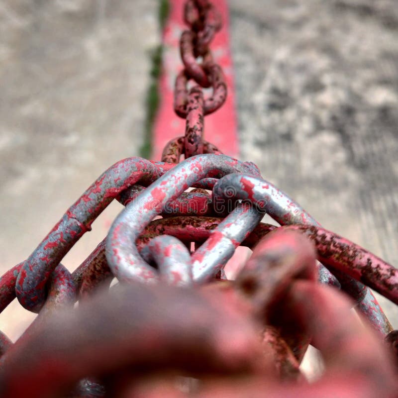Rusty red chain stock photo. Image of connection, close - 172408074