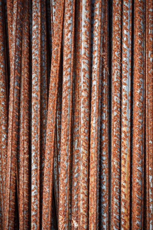 Rusty Red Iron Rods Used in Construction Stock Image - Image of profile ...
