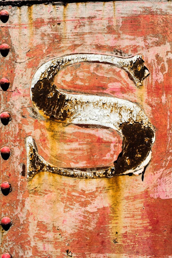 Rusty Red Letter's Old Metal Background Texture Stock Photos - Free ...