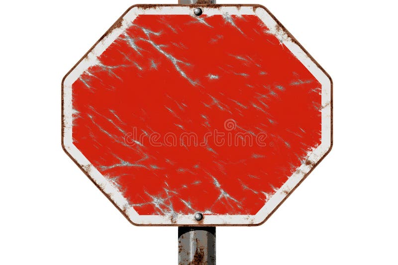 Rusty Red Stop Sign Isolated on White Stock Image - Image of worn, stop ...