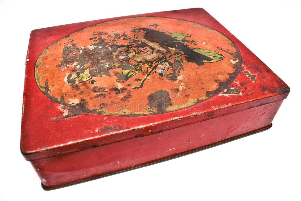 Rusty red tin box stock photo. Image of pattern, vintage - 25352366