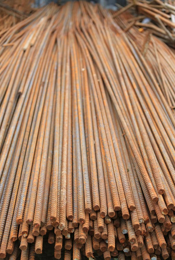 Rusty Reinforcing Steel Bar Background. Rebar for Concrete Construction ...