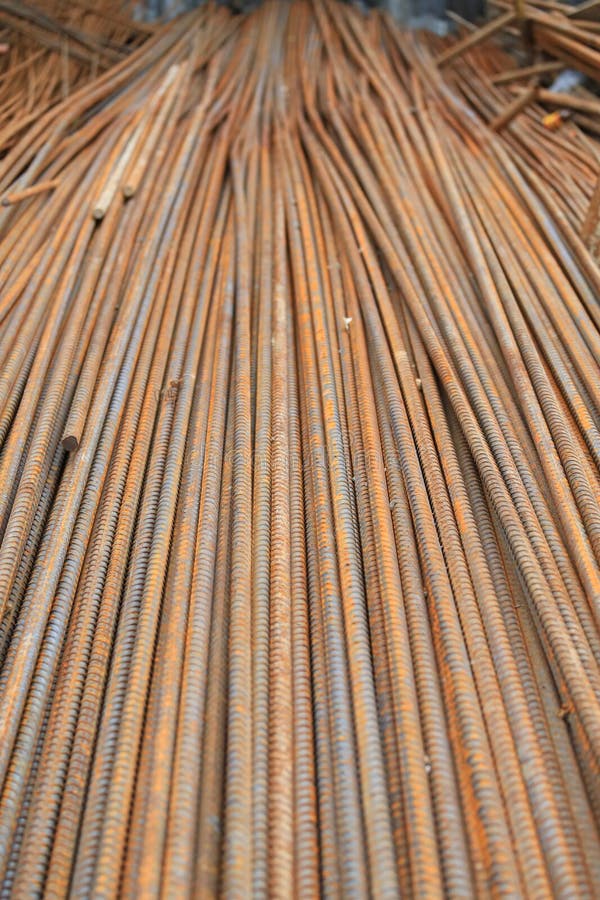 Rusty Reinforcing Steel Bar Background. Rebar for Concrete Construction ...