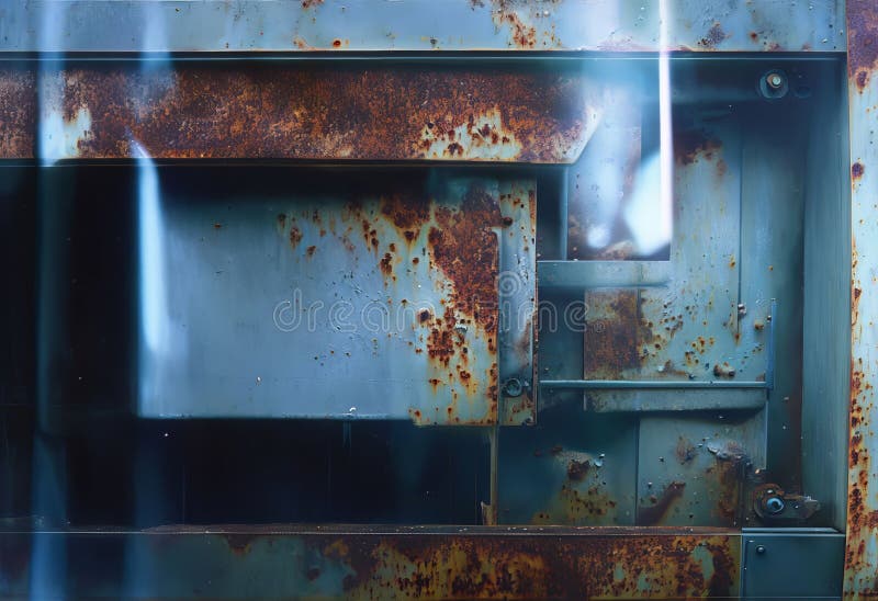 Rusty Relic Close Up of a Pixelated Rusted Metal Surface with Li Stock ...