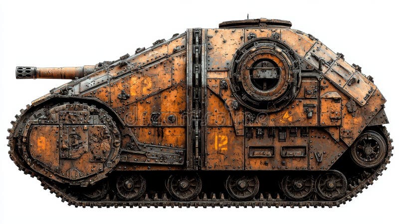 Rusty Relic: a Post-Apocalyptic Tank Render Stock Illustration ...