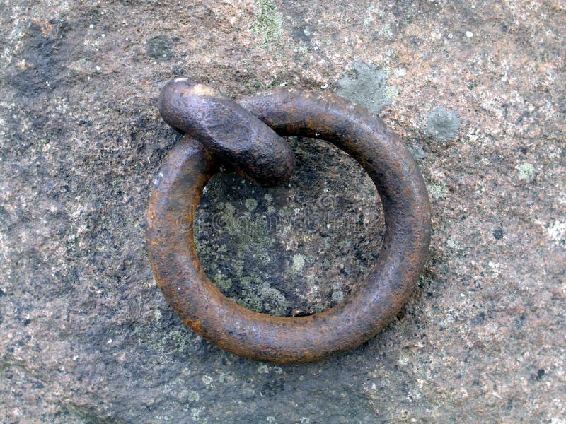 Rusty ring on rock stock image. Image of firmness, stone - 191766779