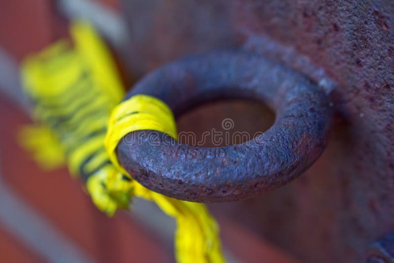 Big Old Rusty Ring on the Wall Stock Photo - Image of hanging, pier ...