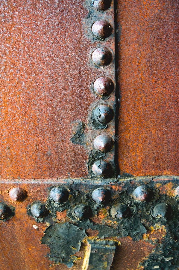 Rusted and Pitted Metal Panels on Old Gate Stock Image - Image of ...