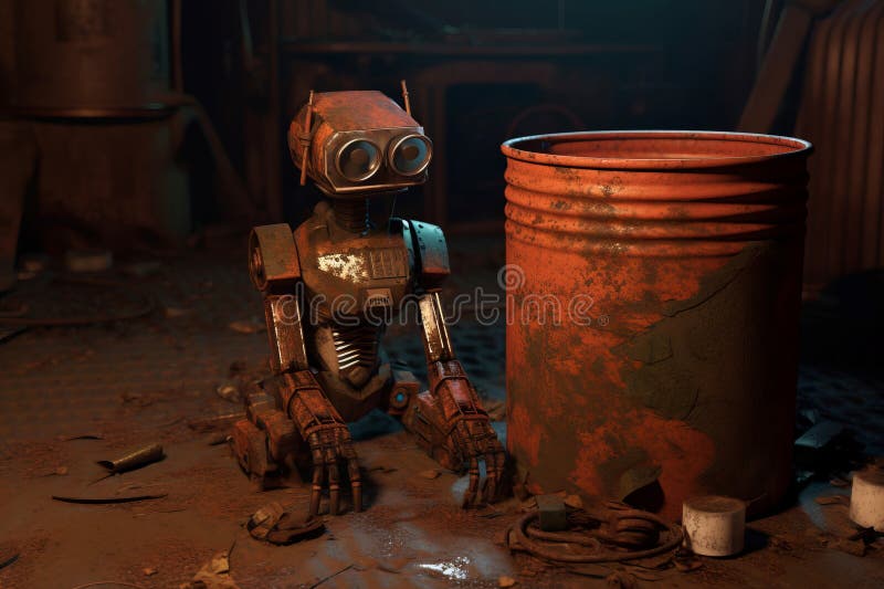 Rusty Robot Machine Trash. Generate Ai Stock Image - Image of corroded ...