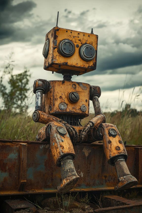 Rusty Robot Train Track stock image. Image of track - 381904817