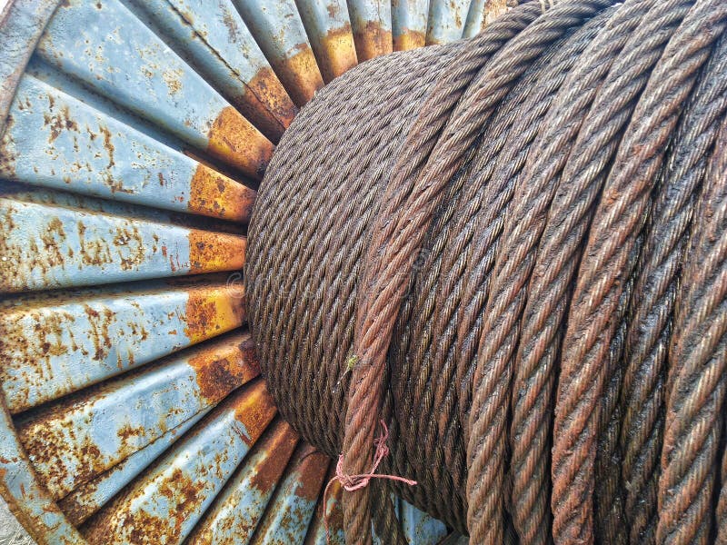 Rusty roll of steel cable stock image. Image of serang - 206881029