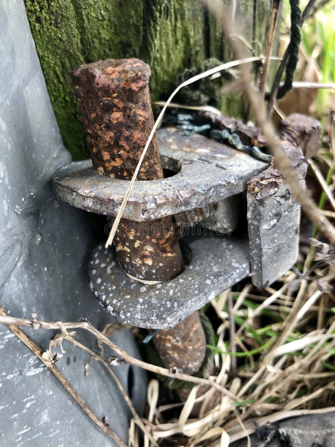 Rusted Post with Paint Blistering Off. Stock Photo - Image of iron ...