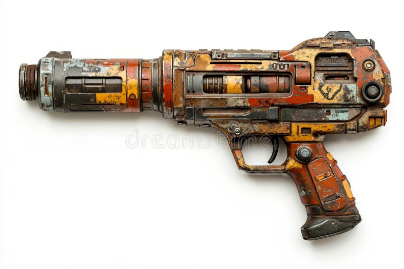 A Rusty and Rusty Toy Gun on a White Background Stock Photo - Image of ...