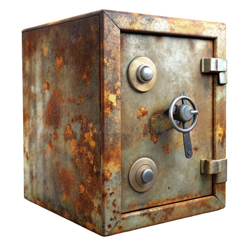 Rusty Safe Box Isolated on Transparent Background Stock Illustration ...