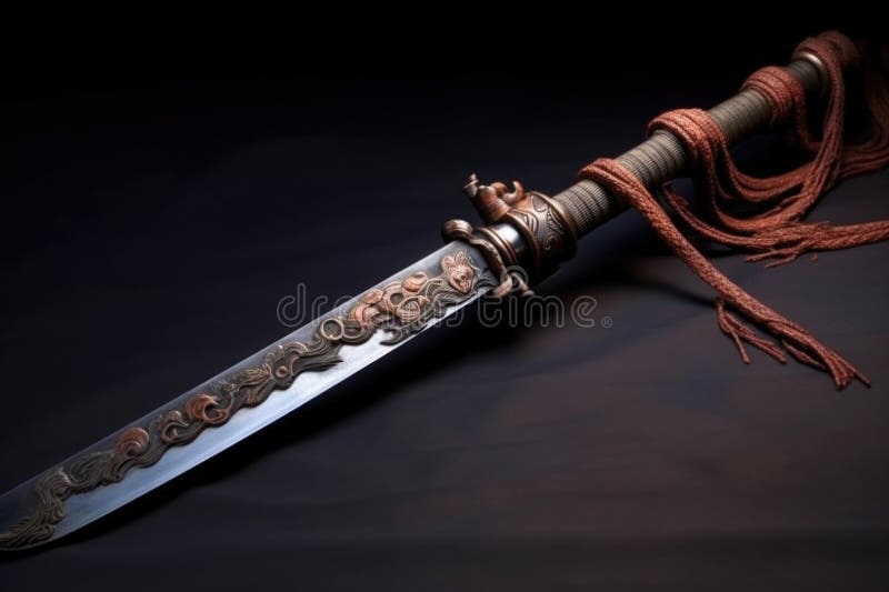 Rusty Samurai Sword with History and Character Stock Illustration ...