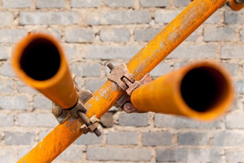 Rusty Scaffold in a Construction Site Stock Photo - Image of house ...